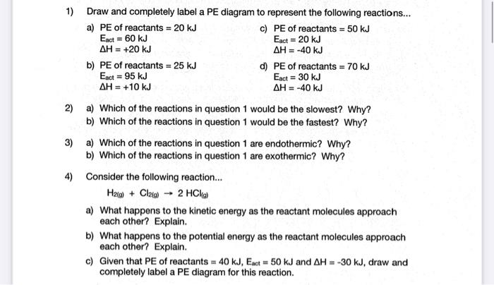 Solved 1) Draw and completely label a PE diagram to | Chegg.com