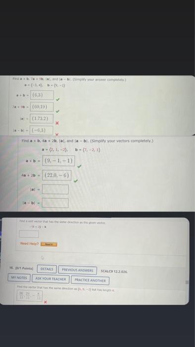 Solved a=(−3,4),b=(9,+1) a+b=(63) a+5b=(160,19) a−b= (−7.2) | Chegg.com
