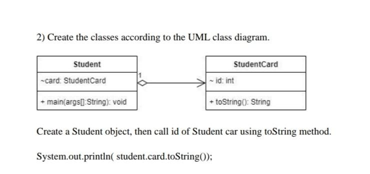 Solved 2) Create the classes according to the UML class | Chegg.com