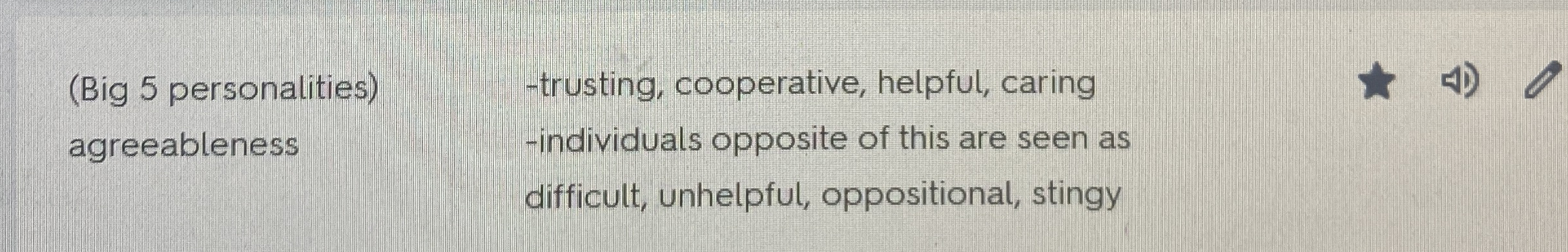 Solved (Big 5 ﻿personalities)agreeableness-trusting, | Chegg.com