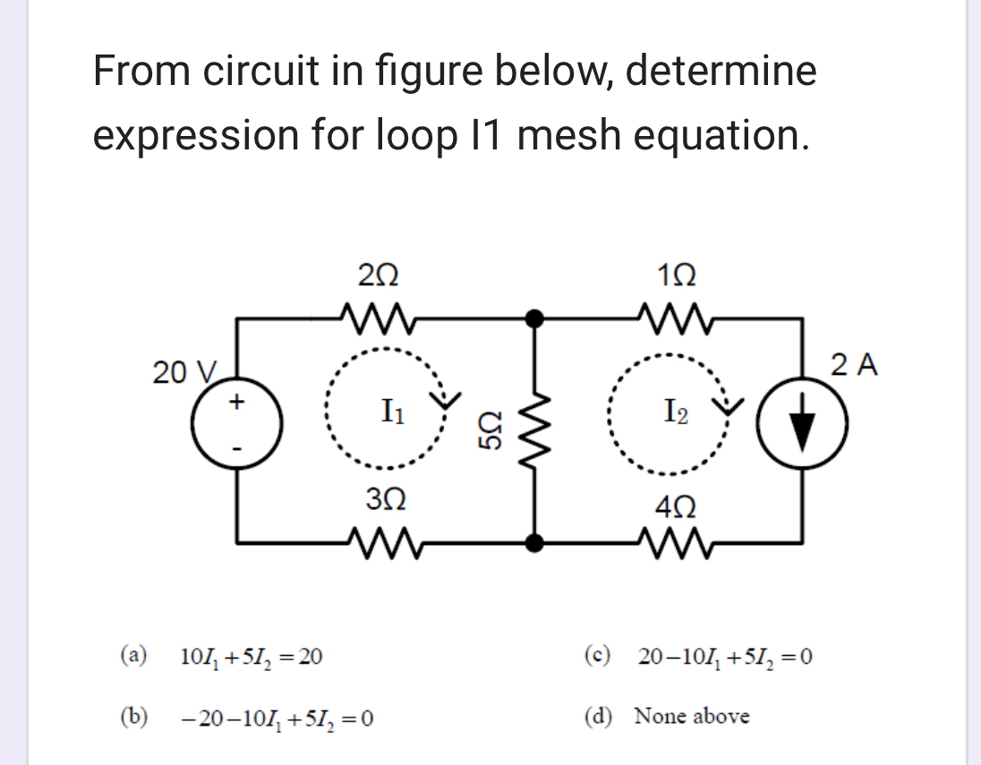Solved From circuit in figure below, determine expression | Chegg.com