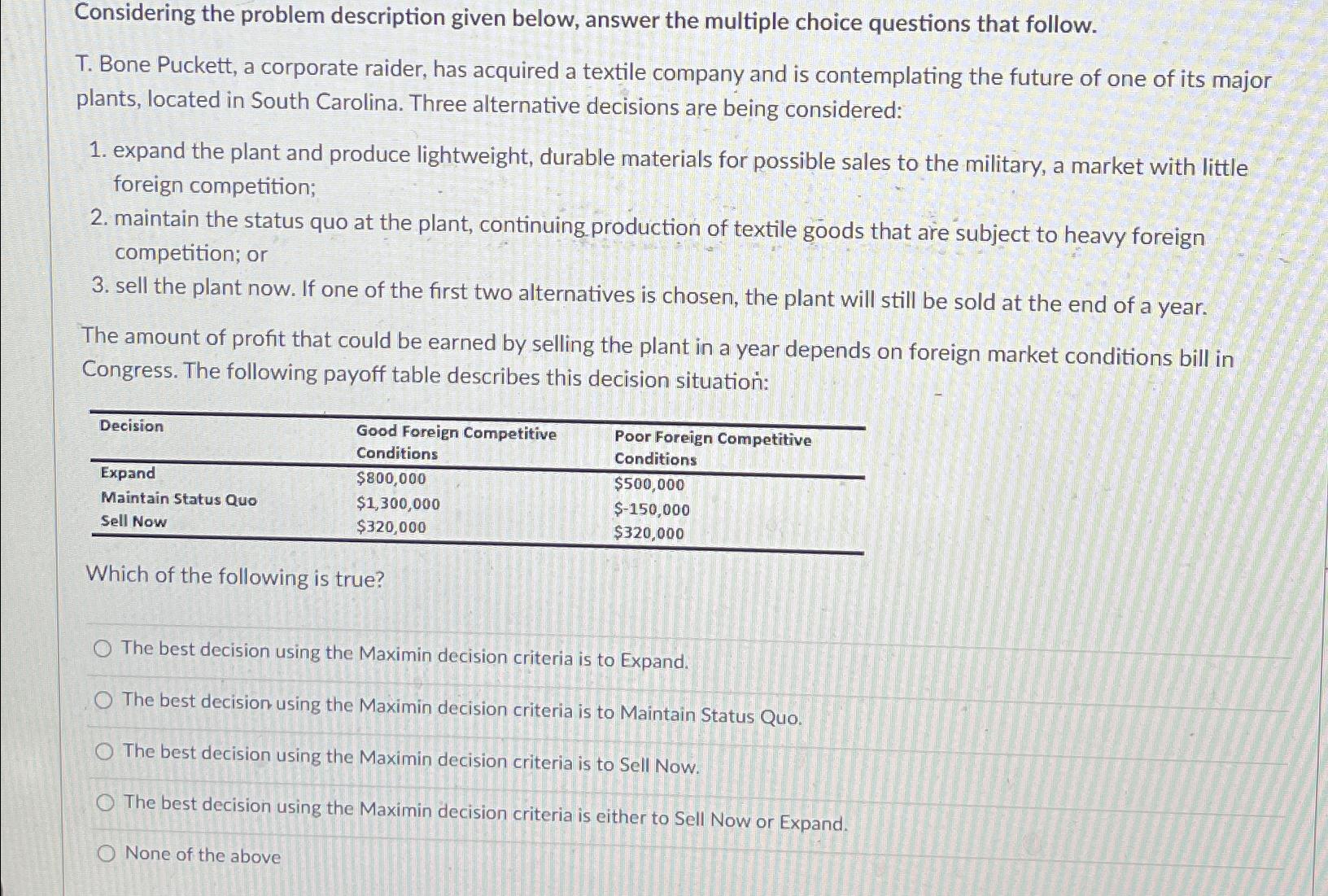Solved Considering the problem description given below, | Chegg.com