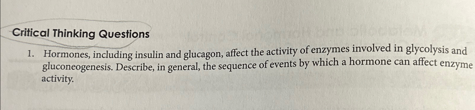 Solved Critical Thinking QuestionsHormones, including | Chegg.com