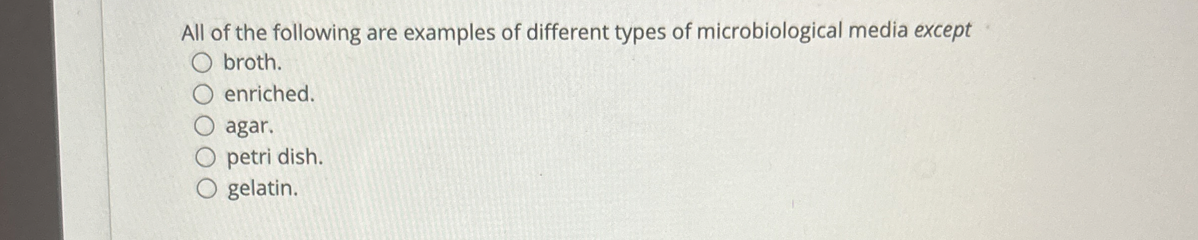Solved All of the following are examples of different types | Chegg.com
