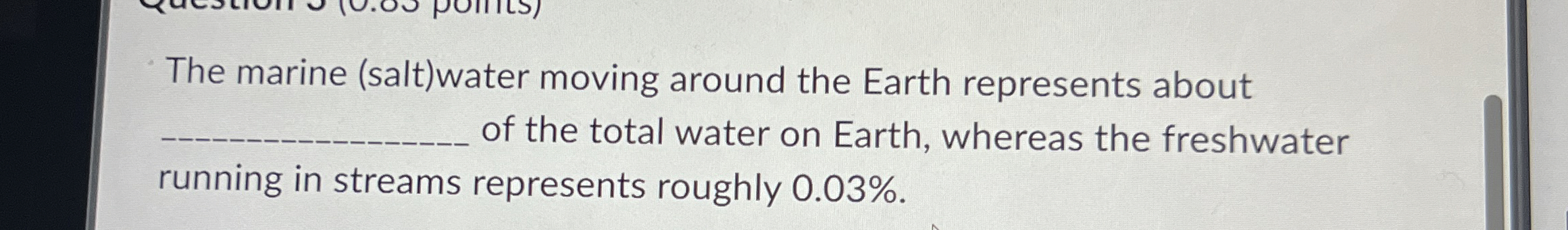 Solved The marine (salt)water moving around the Earth | Chegg.com