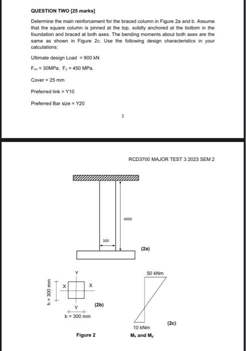 Solved QUESTION TWO [25 marks] Determine the main | Chegg.com