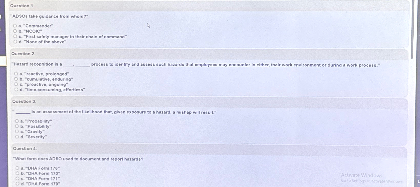 Solved Question 1."ADSOs take guidance from whom?"a. | Chegg.com