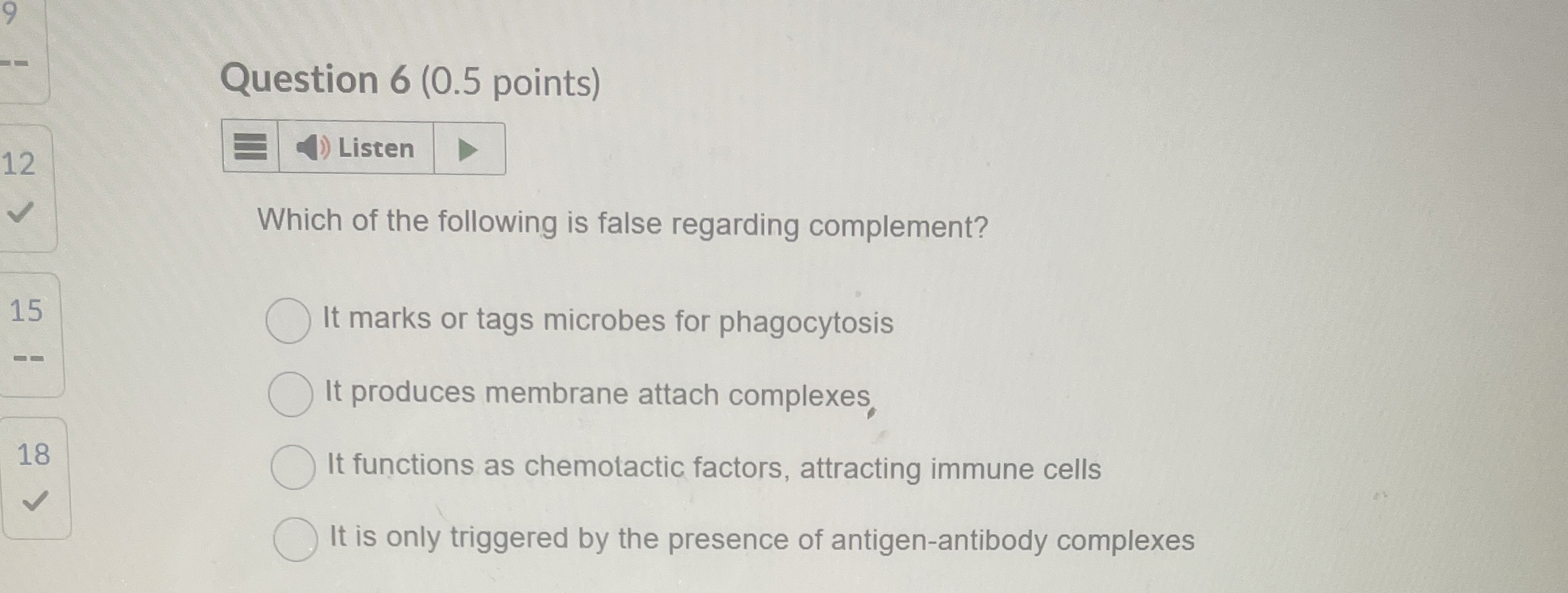 Solved Question 6 ( 0.5 ﻿points)12ListenWhich of the | Chegg.com