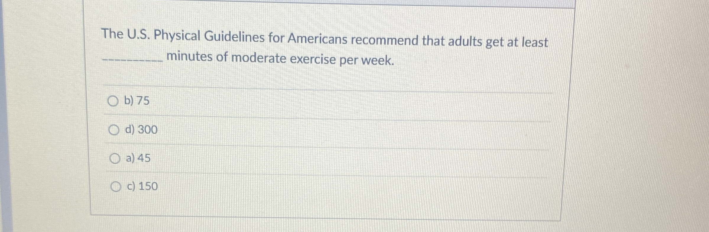 Solved The U.S. ﻿Physical Guidelines for Americans recommend | Chegg.com