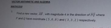 Solved Find a new vector vec(AB), ﻿with magnitude 4 ﻿in the | Chegg.com