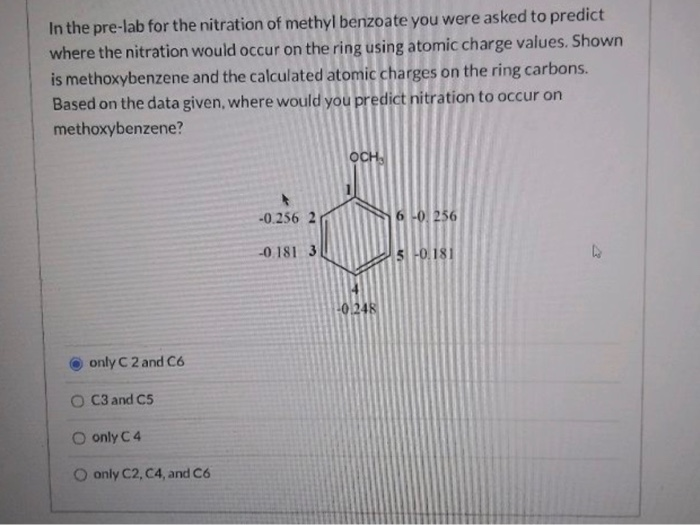 Solved In the pre-lab for the nitration of methyl benzoate | Chegg.com