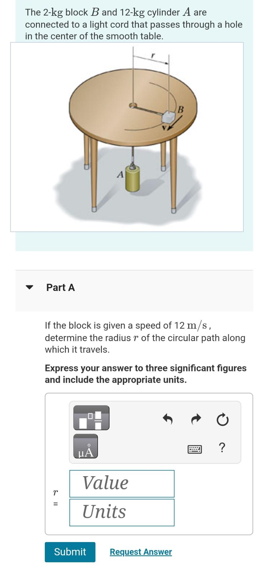 Solved The 2-kg block B and 12−kg cylinder A are connected | Chegg.com