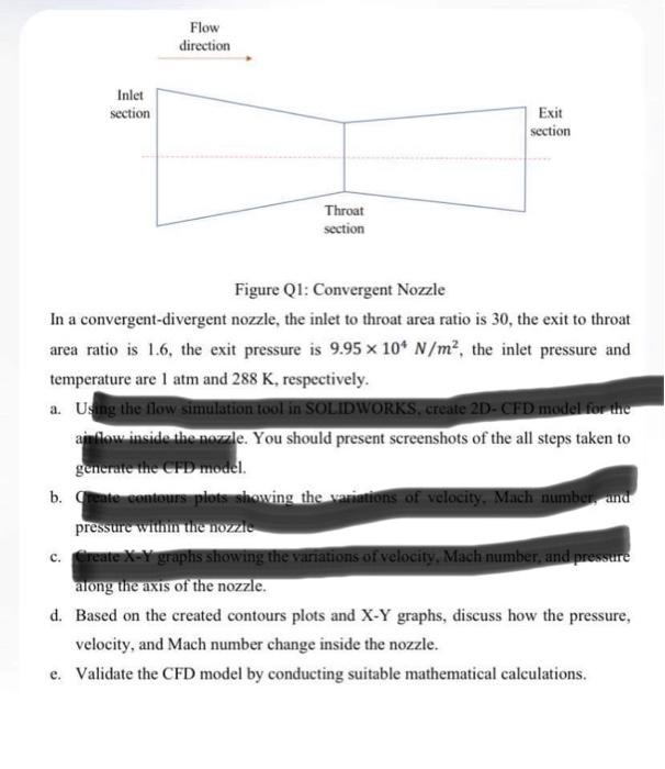 Solved Figure Q1: Convergent Nozzle In a | Chegg.com