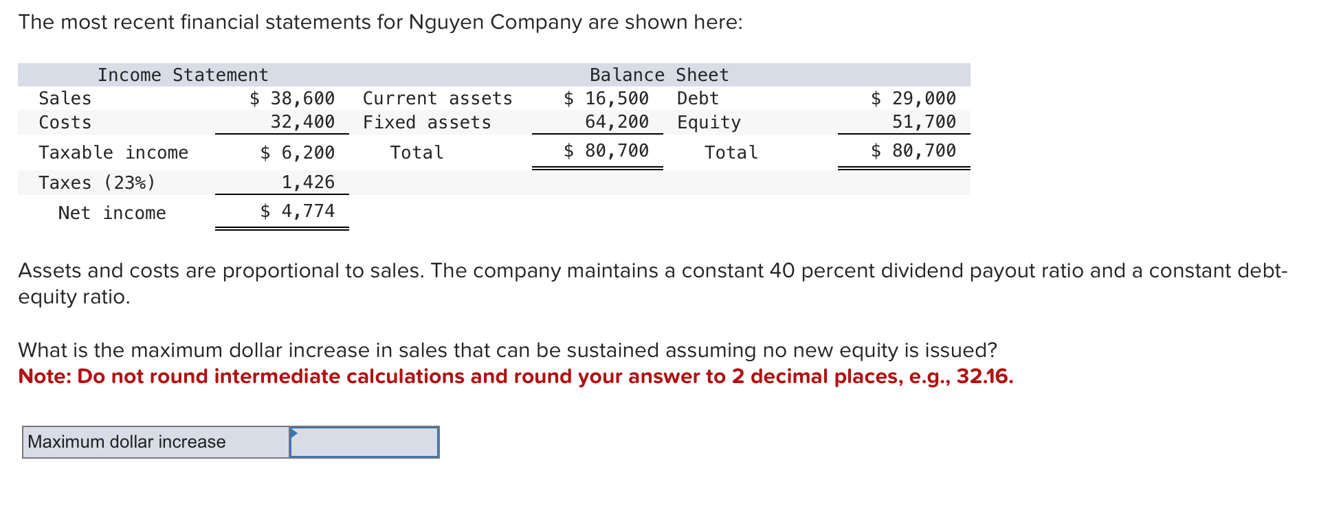 Solved The most recent financial statements for Nguyen | Chegg.com