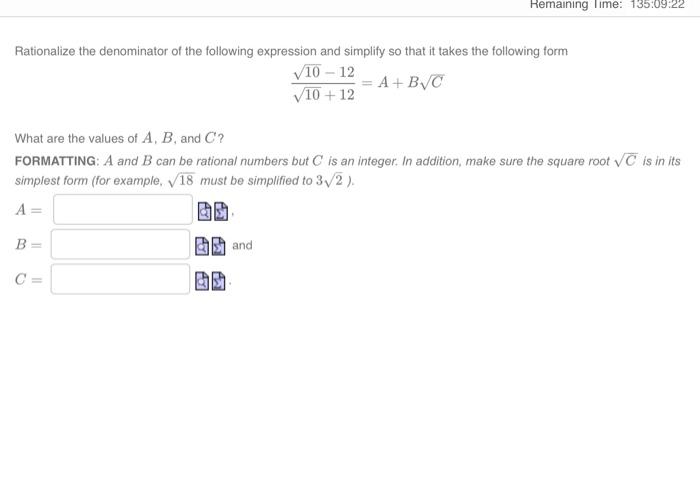 Solved Rationalize the denominator of the following | Chegg.com