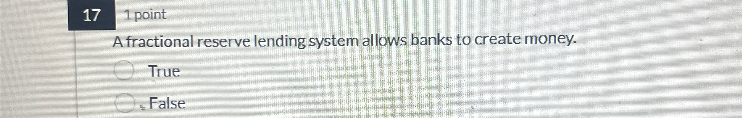 Solved 171 ﻿pointA fractional reserve lending system allows | Chegg.com
