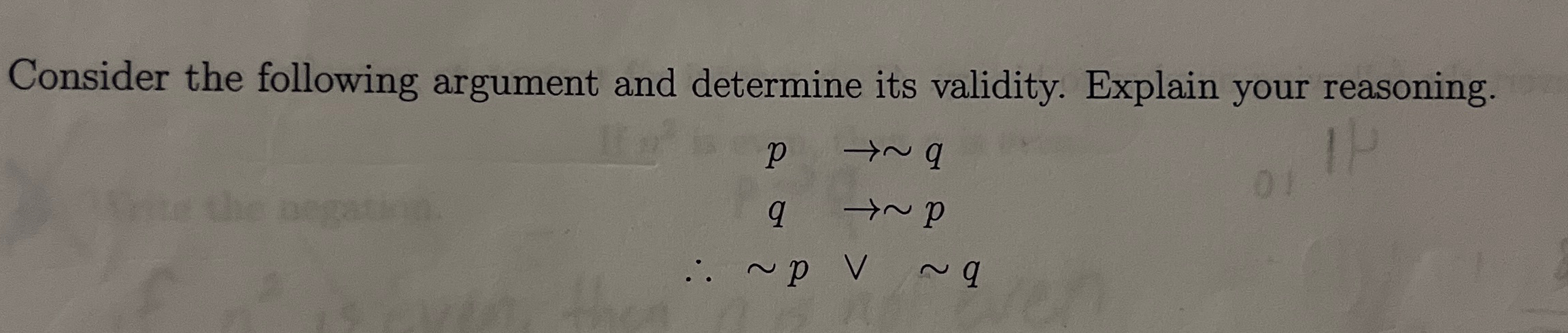 Solved Consider the following argument and determine its | Chegg.com
