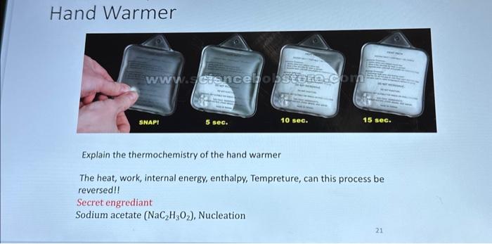Solved Hand Warmer Explain the thermochemistry of the hand | Chegg.com
