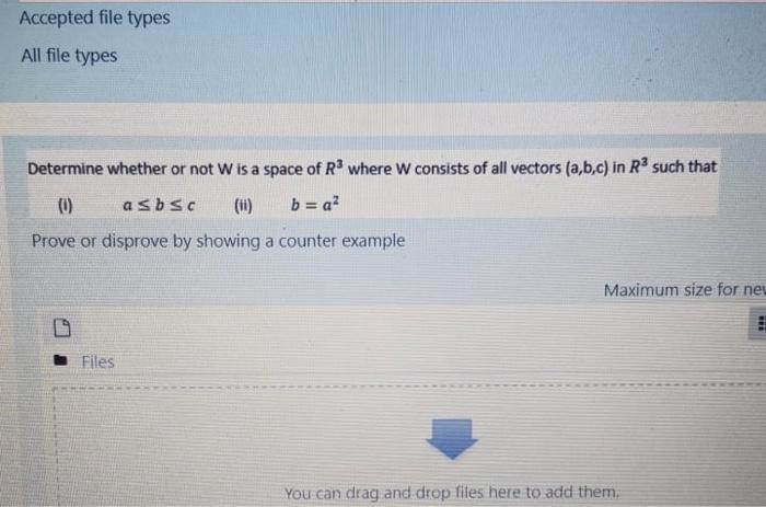 Solved Accepted file types All file types Determine whether | Chegg.com