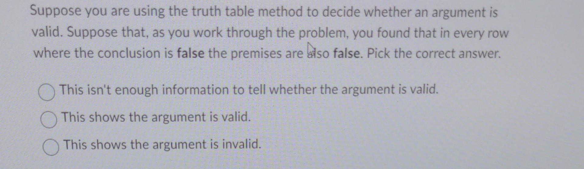 Suppose you are using the truth table method to | Chegg.com