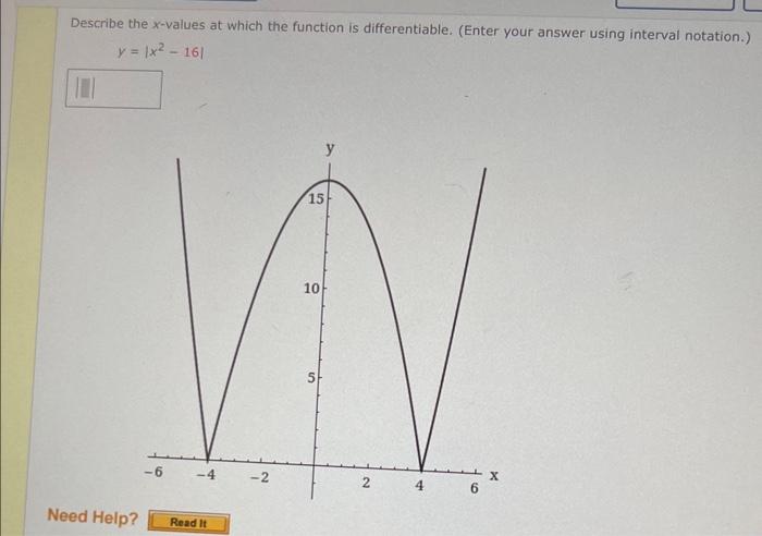 Solved Describe the x-values at which the function is | Chegg.com