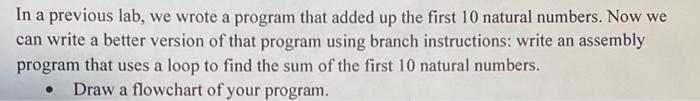 Solved In a previous lab, we wrote a program that added up | Chegg.com