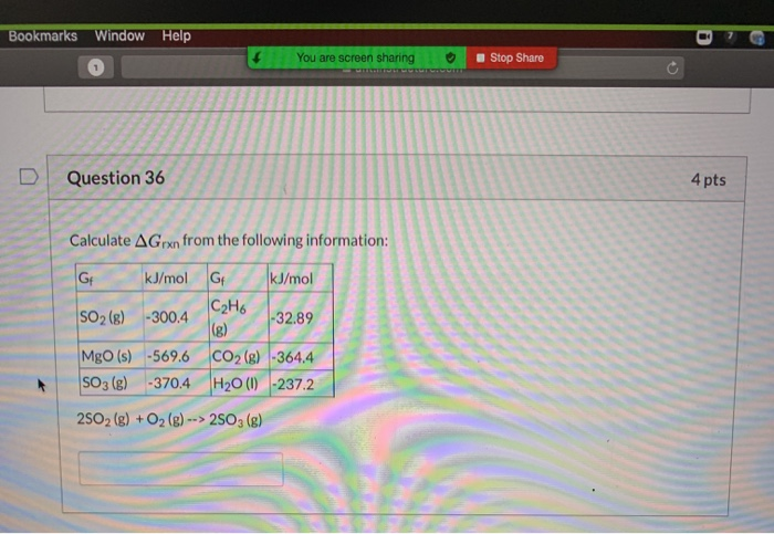Solved Bookmarks Window Help You are screen sharing Stop | Chegg.com