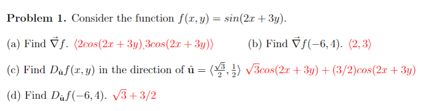 Solved Problem 1. ﻿Consider the function | Chegg.com