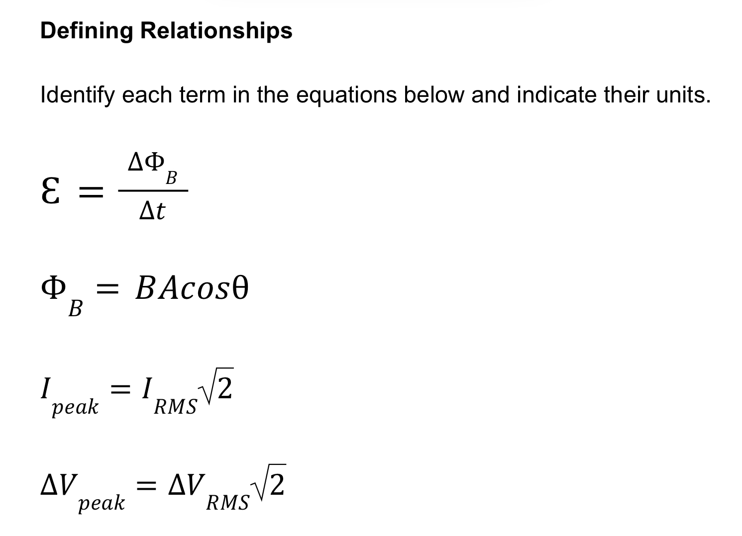 Solved Defining RelationshipsIdentify each term in the | Chegg.com