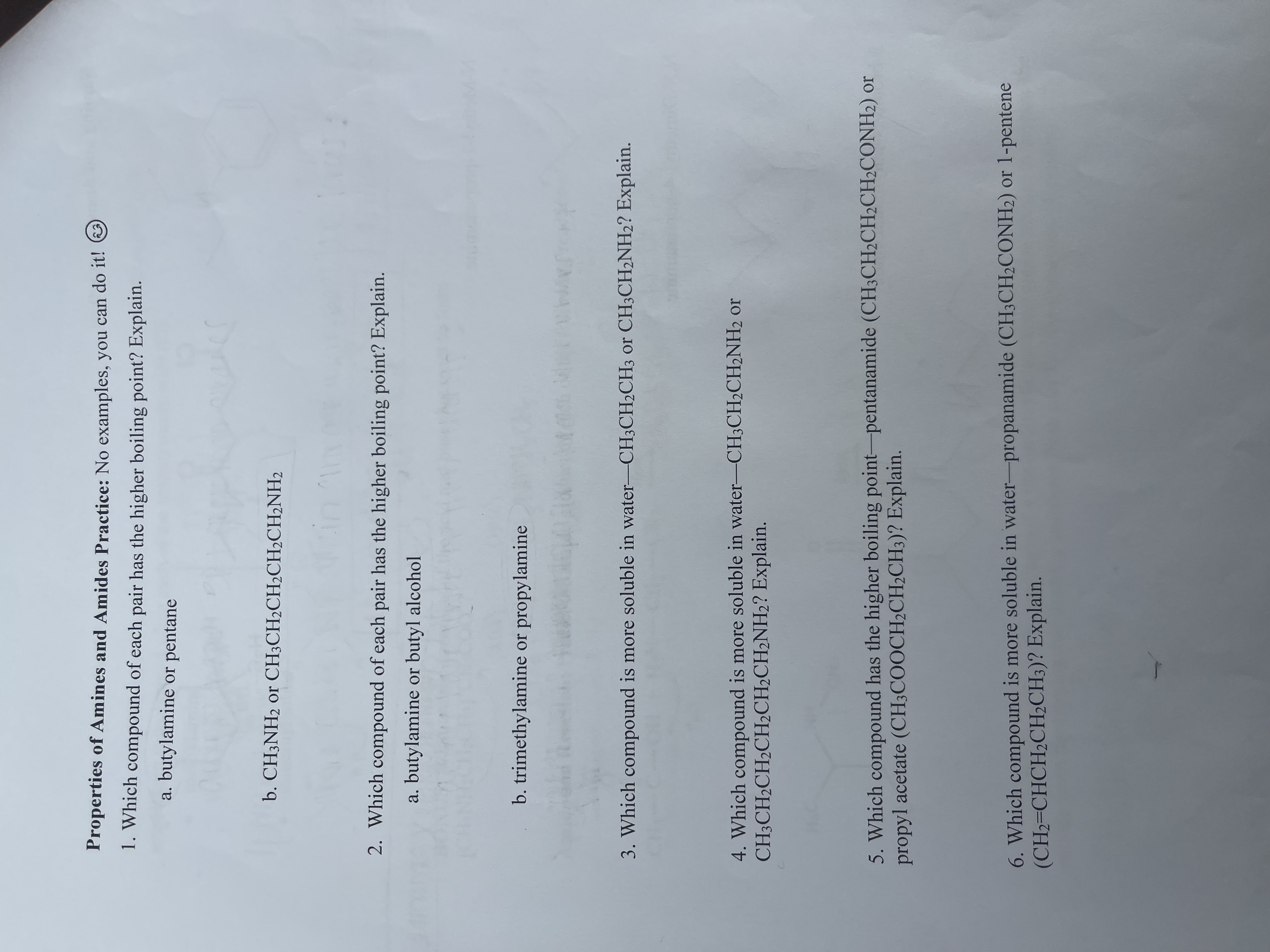 Solved Properties of Amines and Amides Practice: No | Chegg.com
