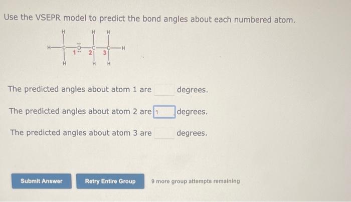 Solved Use the VSEPR model to predict the bond angles about | Chegg.com