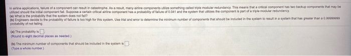 Solved inaine applications of a componenten in catastrophe. | Chegg.com