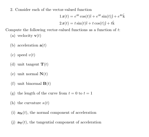 Solved Consider each of ﻿the vector-valued | Chegg.com