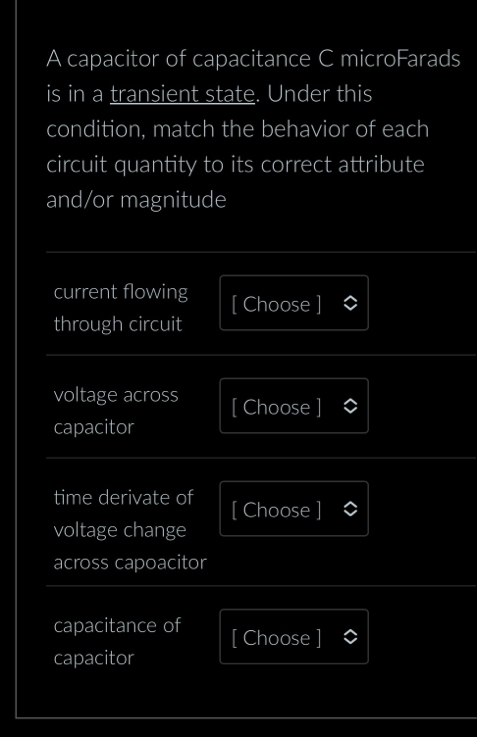 Solved A capacitor of capacitance C microFarads is in a | Chegg.com