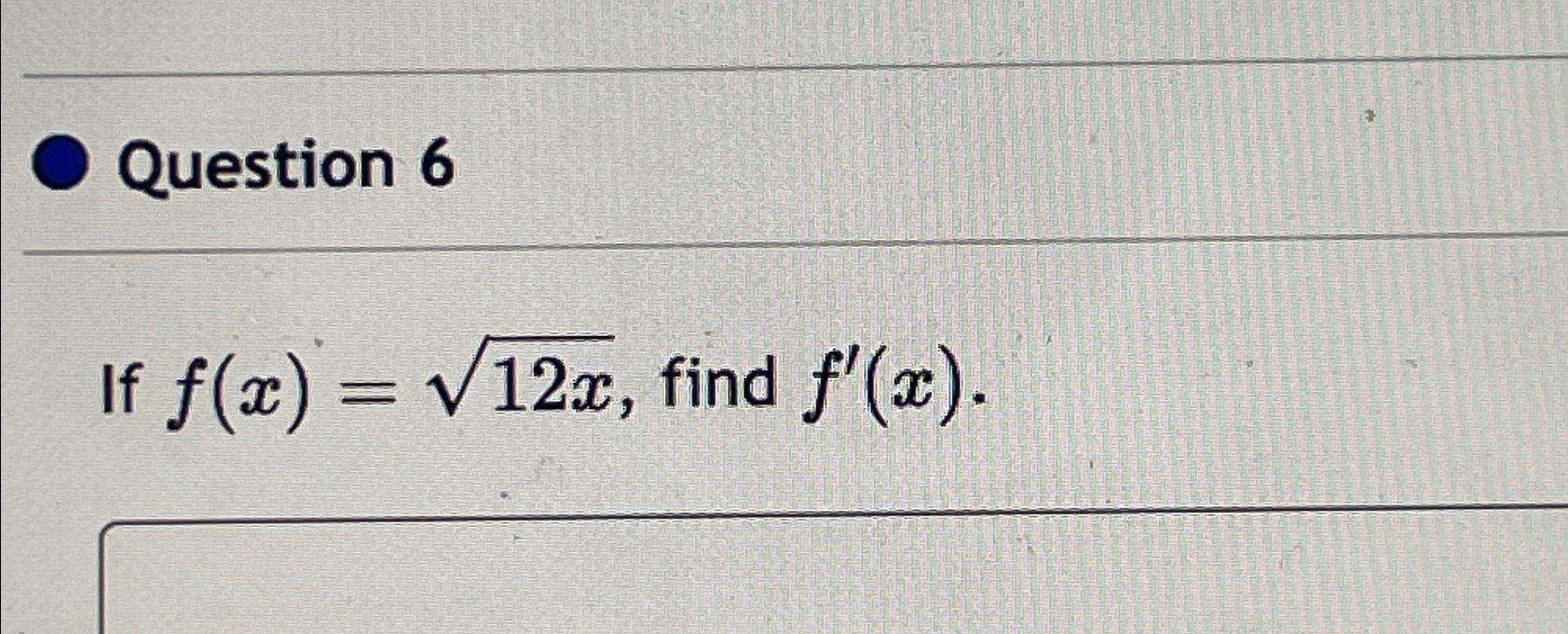 Solved Question 6If f(x)=12x2, ﻿find f'(x) | Chegg.com