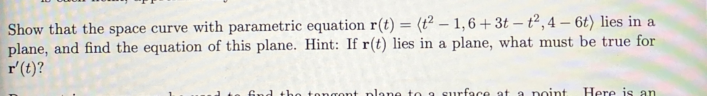 Solved Show that the space curve with parametric equation | Chegg.com