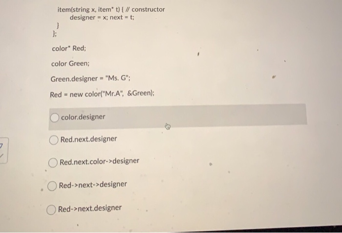 Solved Question 6 (5 points) Given struct definition and | Chegg.com