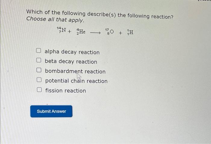 Solved Which of the following describe(s) the following | Chegg.com