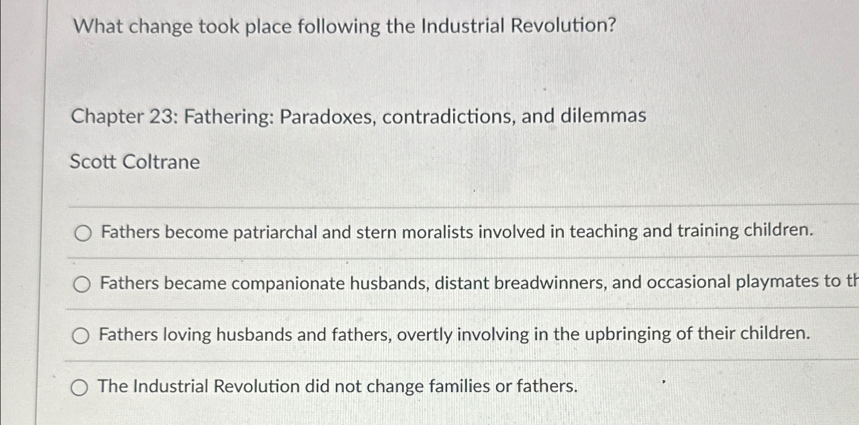 Solved What change took place following the Industrial | Chegg.com