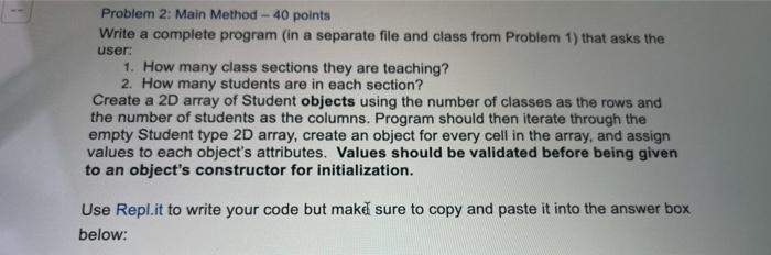 Solved Problem 3: Printing Array - 20 points Write a static | Chegg.com