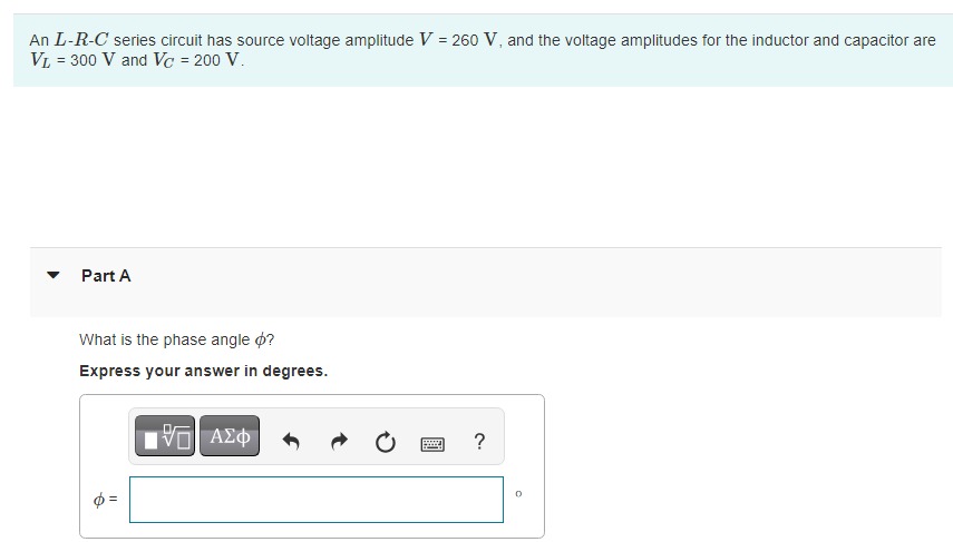 Solved An L-R - C ﻿series circuit has source voltage | Chegg.com