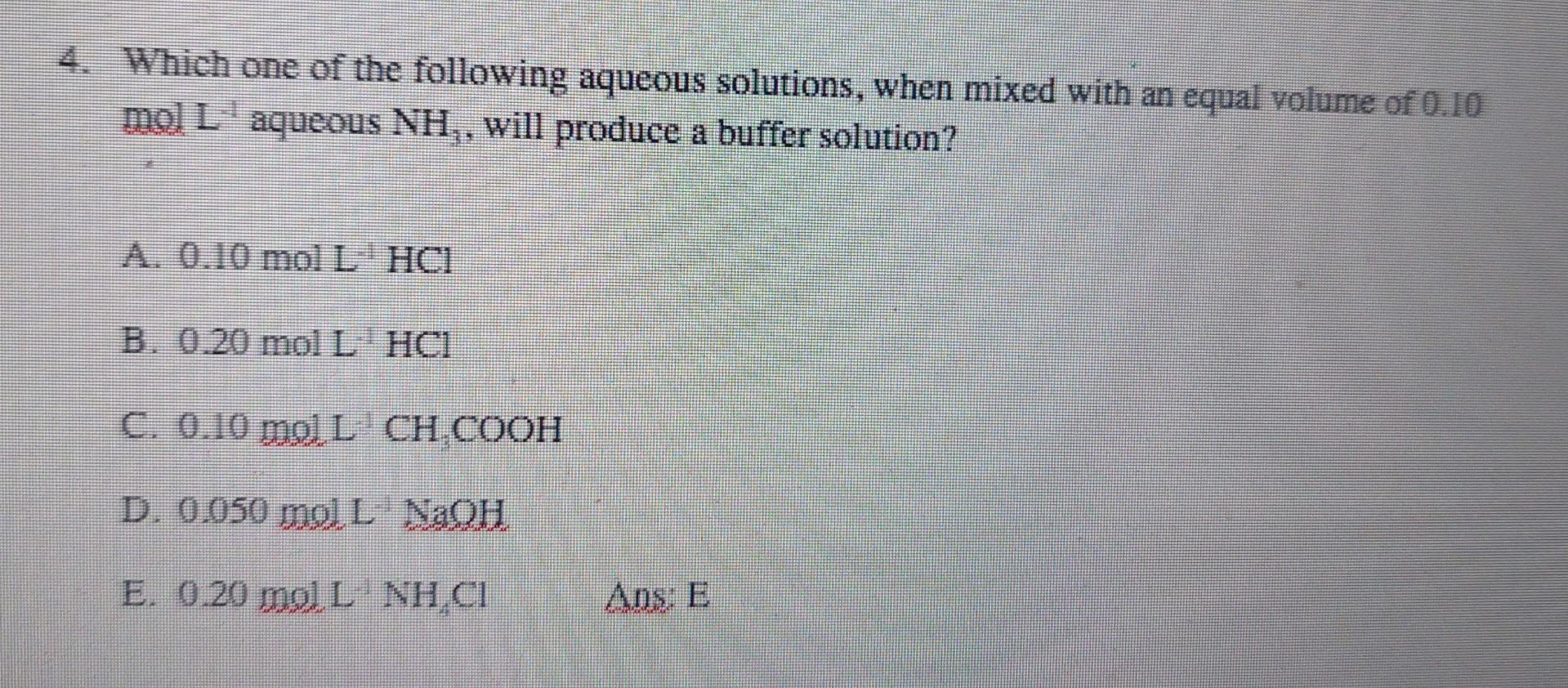 Solved 2. Which, if any, of the following aqueous mixtures | Chegg.com