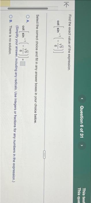 Solved Find the exact value of the expression. | Chegg.com