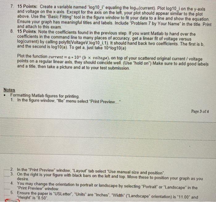 Solved 7. 15 Points: Create a variable named "log10_l" | Chegg.com