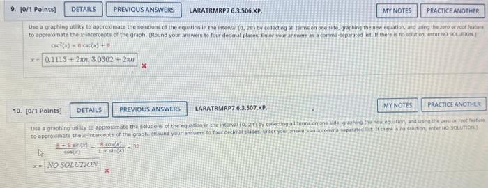 Solved Use a graphing utility to approximate the solutions | Chegg.com
