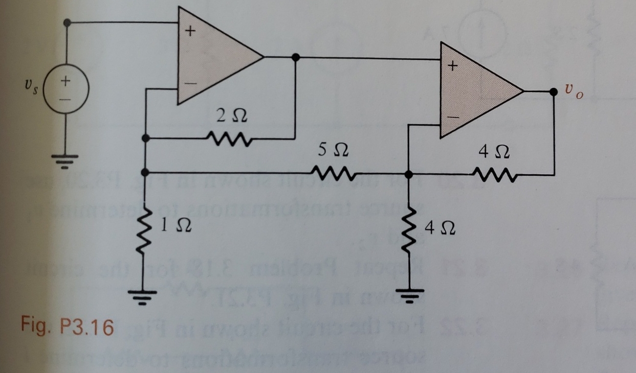 Solved 3.16 ﻿For the op-amp circuit given in Fig.P3.16, | Chegg.com