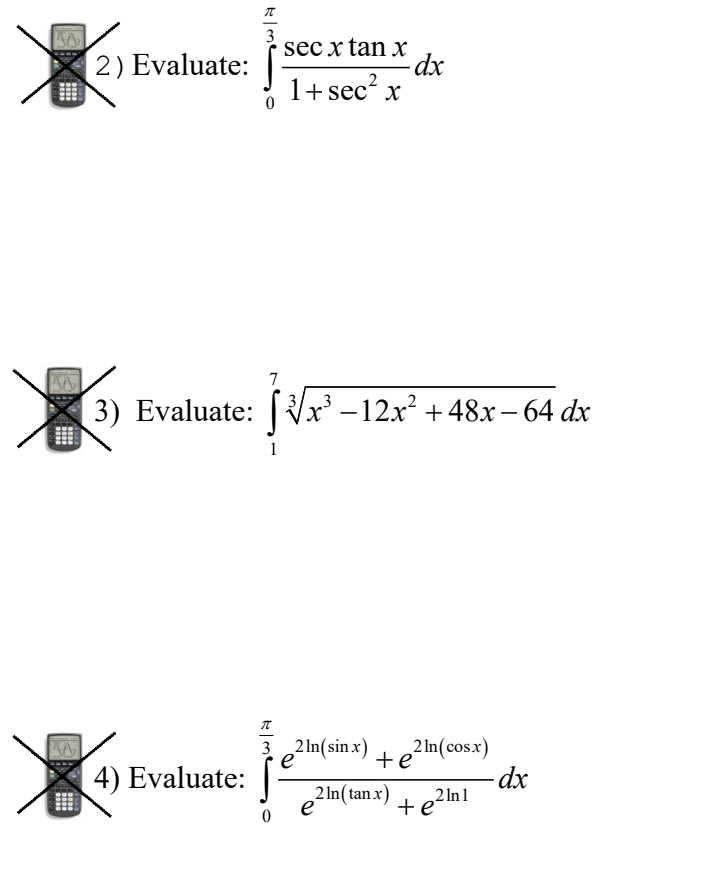 Solved (2) ﻿Evaluate: ∫0π3secxtanx1+sec2xdx(3) ﻿Evaluate: | Chegg.com