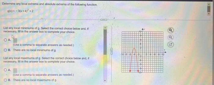 Solved Determine any local extrema and absolute extrema of | Chegg.com