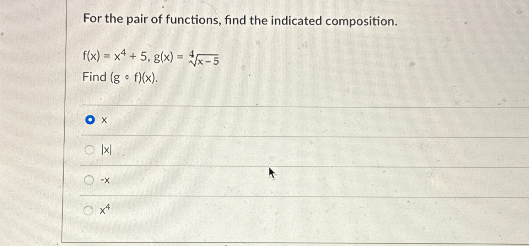 Solved For the pair of functions, find the indicated | Chegg.com