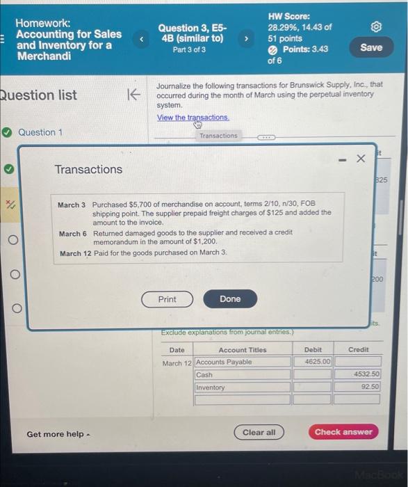 Solved Journalize the following transactions for Brunswick | Chegg.com